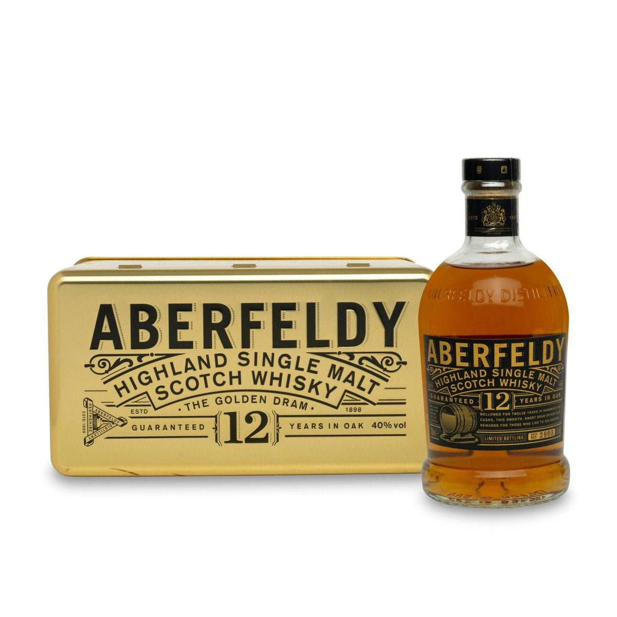 Aberfeldy 12 Year Old (Gold Bar Gift Tin) Highland Single Malt Scotch ...
