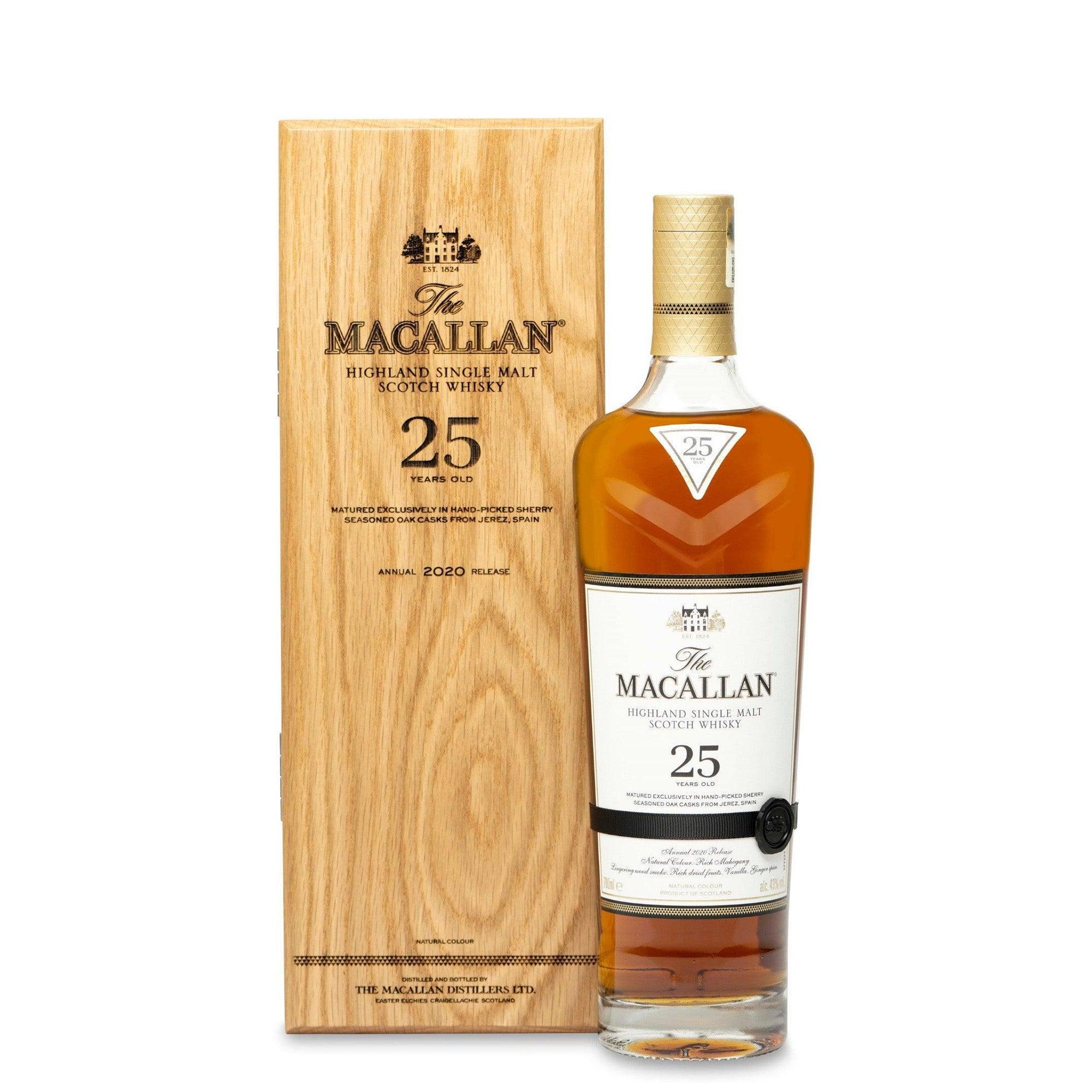 Macallan 25 Year Old Sherry Oak (2020 Release) Speyside Single Malt ...
