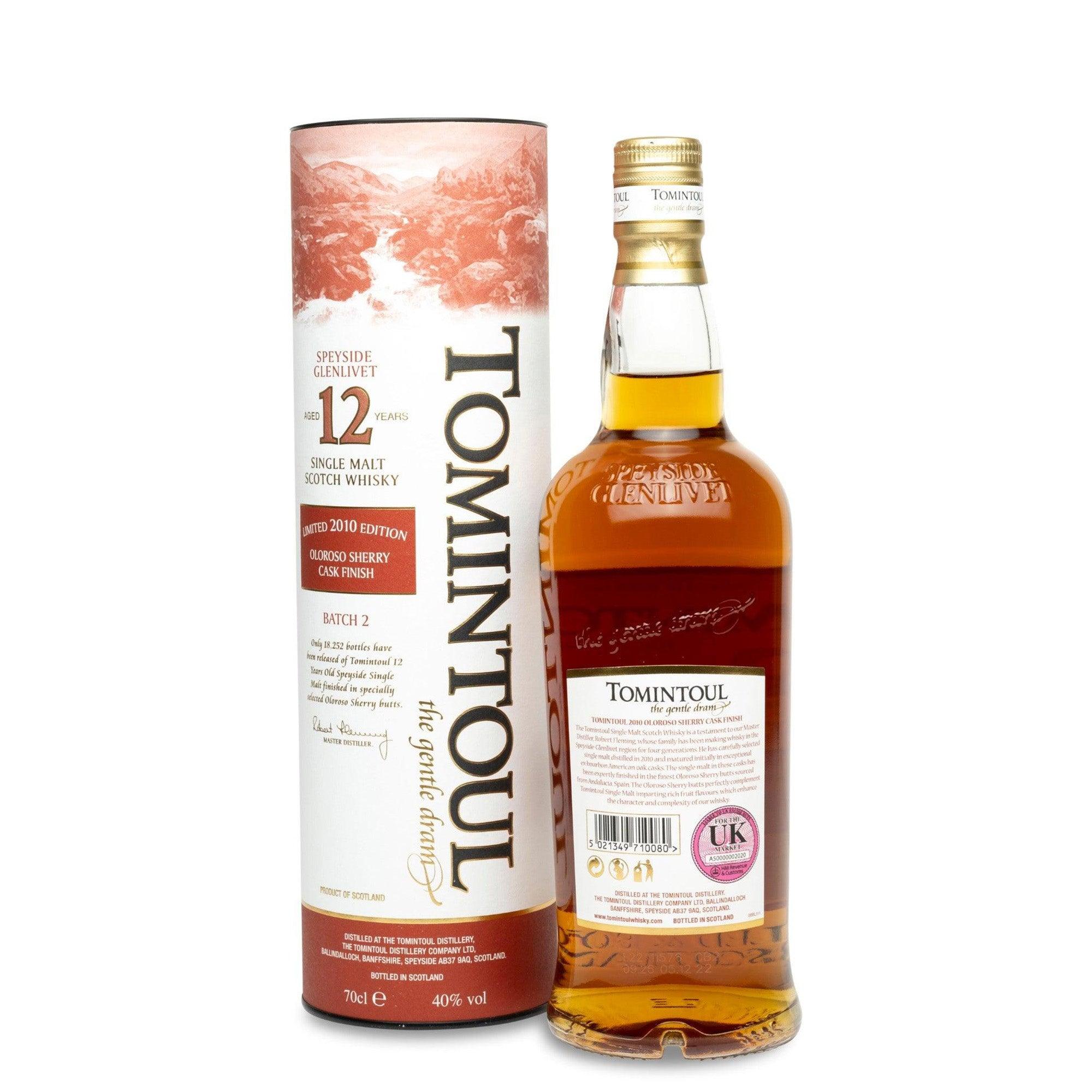 Tomintoul 12 Year Old Oloroso Sherry Cask Speyside Single Malt Scotch ...